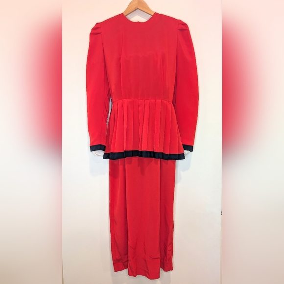 Sheryl Spigel | Dresses | Vintage Bright Red Sheryl Spigel Long Sleeve ...